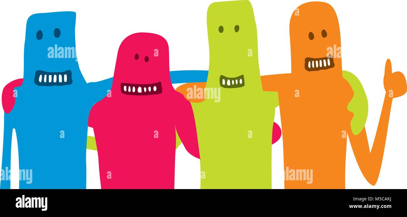 Group hugging Stock Vector Images - Alamy