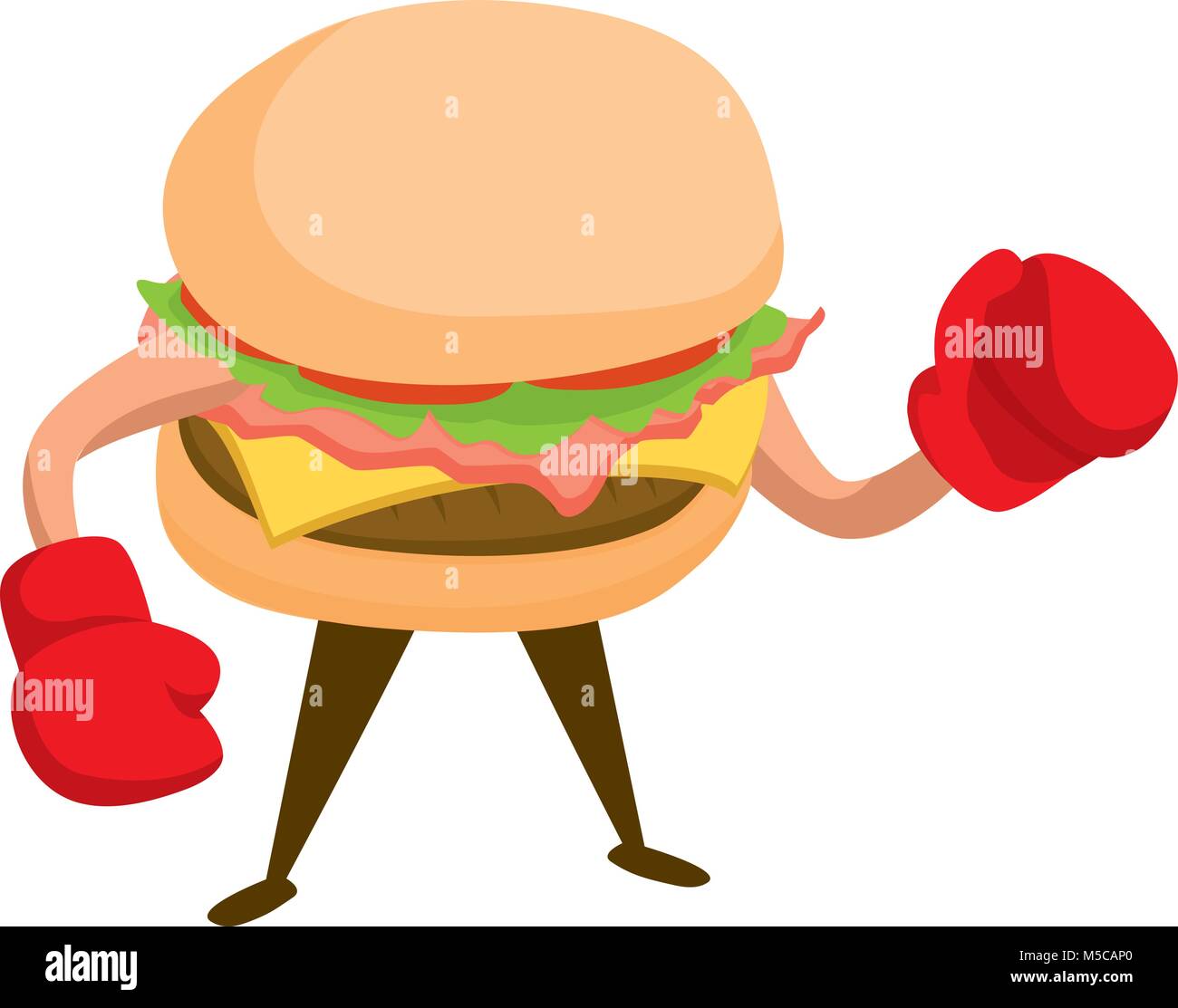 Cartoon illustration of heavy burger about to get tough Stock Vector ...