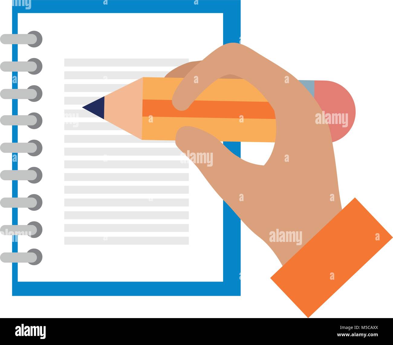 hand writing with pencil in notebook Stock Vector Image & Art - Alamy