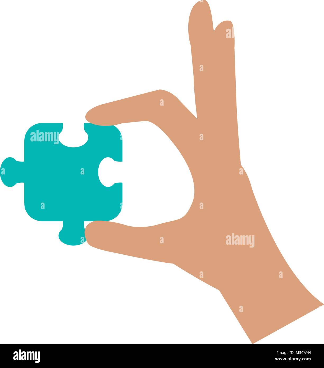 hand with puzzle game piece icon Stock Vector Image & Art - Alamy