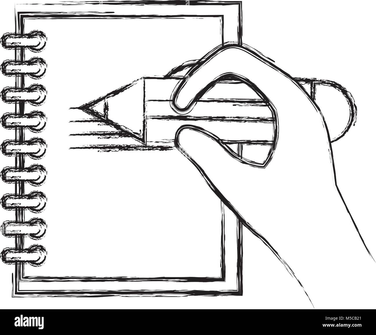 hand writing with pencil in notebook Stock Vector Image & Art - Alamy