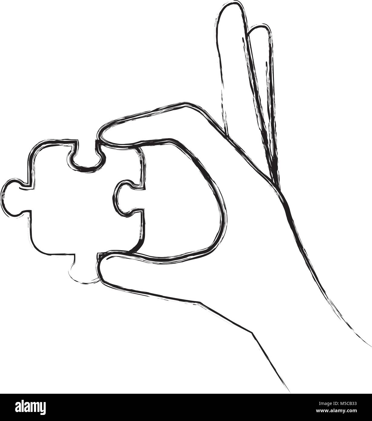 hand with puzzle game piece icon Stock Vector Image & Art - Alamy