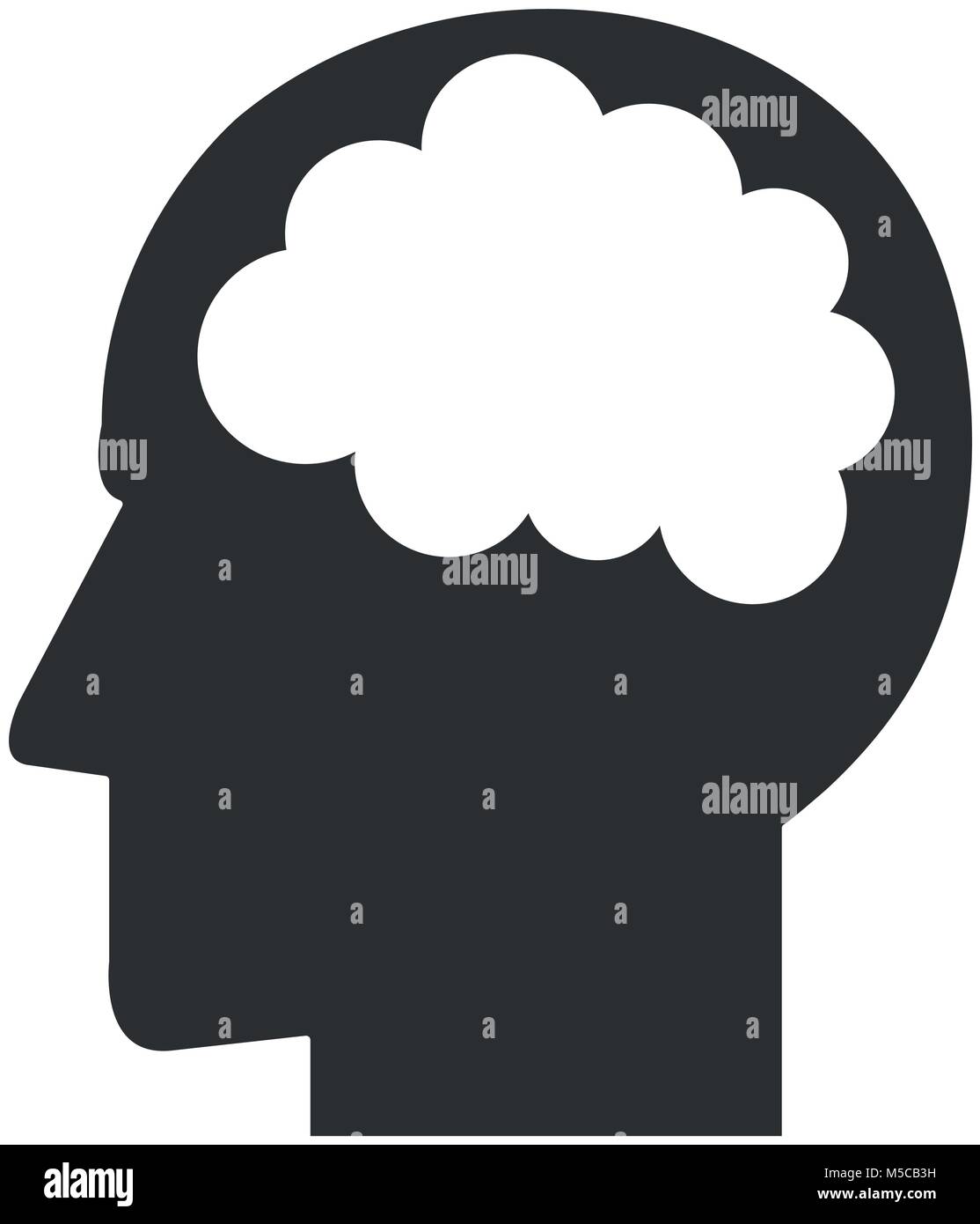brain storming with head profile Stock Vector Image & Art - Alamy