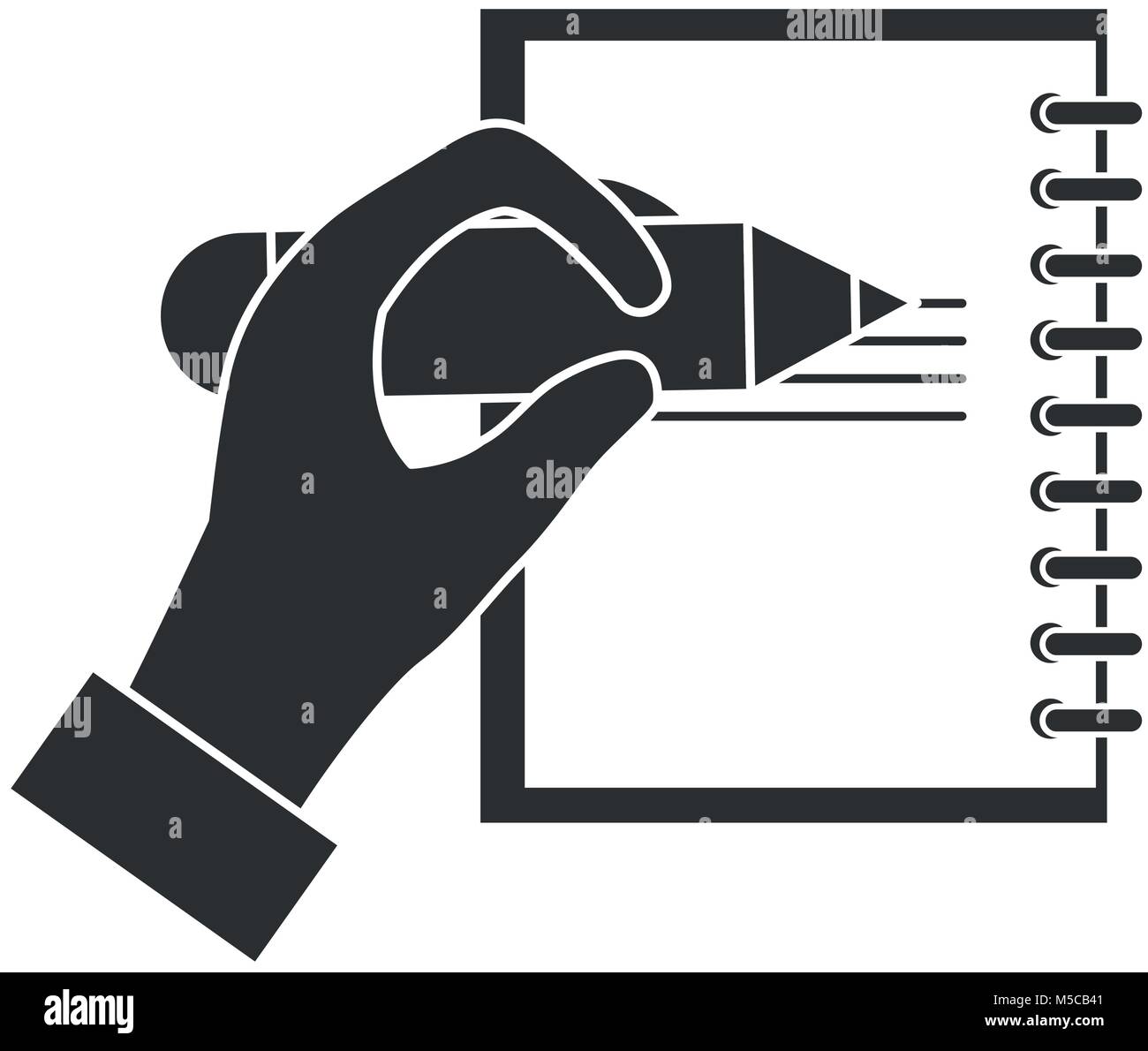 hand writing with pencil in notebook Stock Vector Image & Art - Alamy