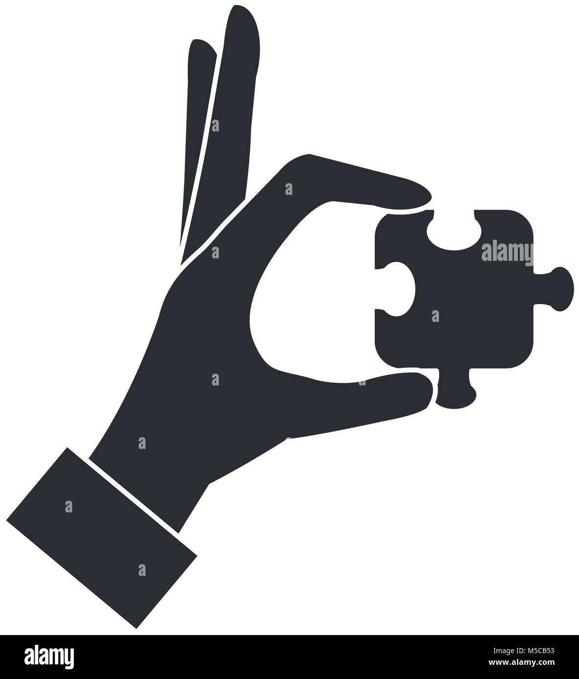 hand with puzzle game piece icon Stock Vector Image & Art - Alamy