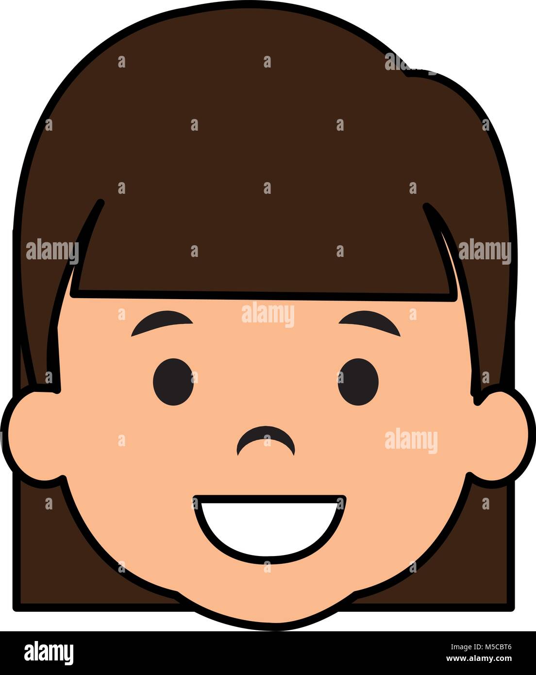 cute and little girl head Stock Vector Image & Art - Alamy