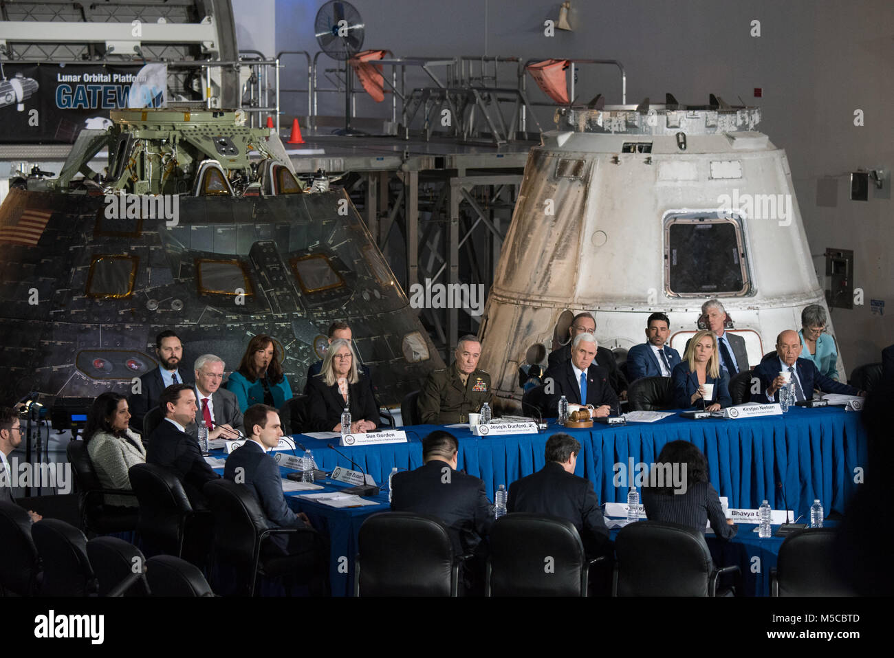 Members of the National Space Council in attendance listen to panel ...