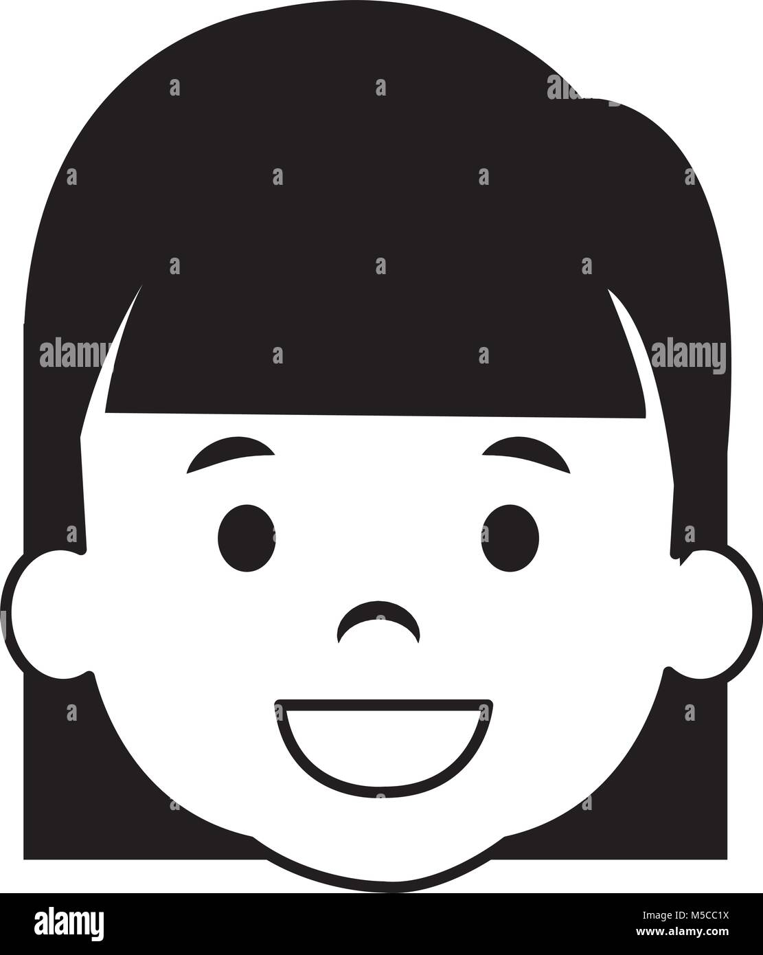 cute and little girl head Stock Vector Image & Art - Alamy