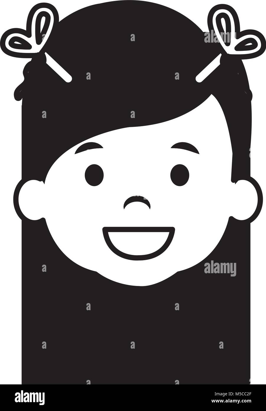 cute and little girl head Stock Vector Image & Art - Alamy