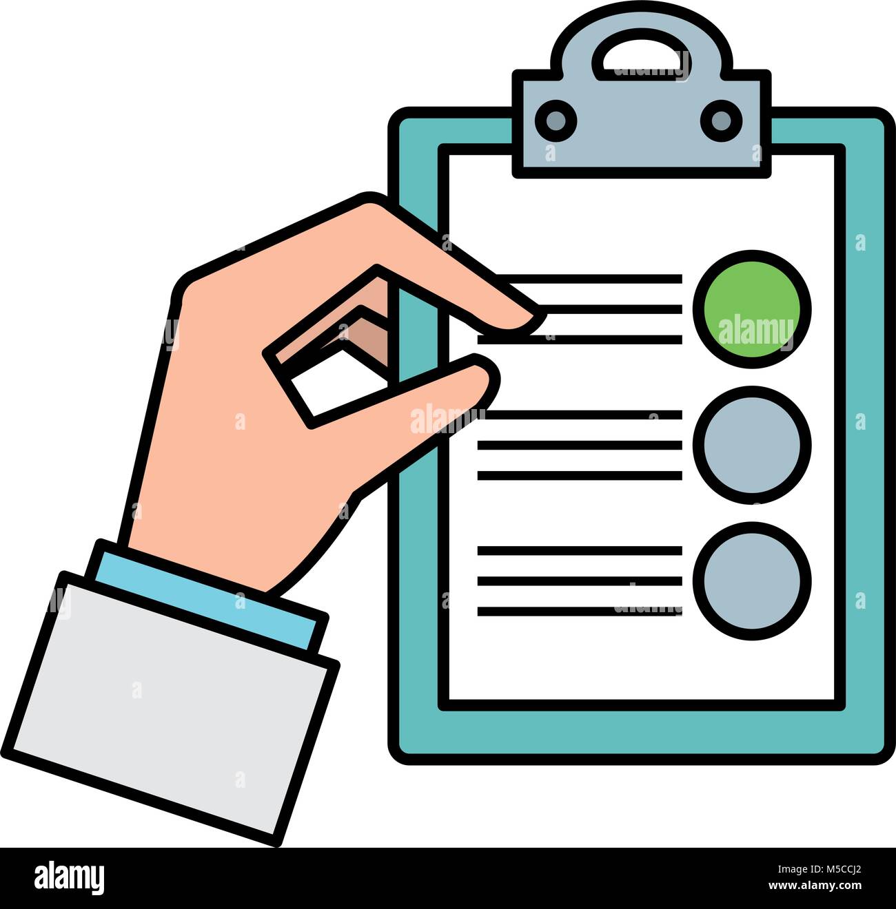 hand with checklist clipboard isolated icon Stock Vector Image & Art ...