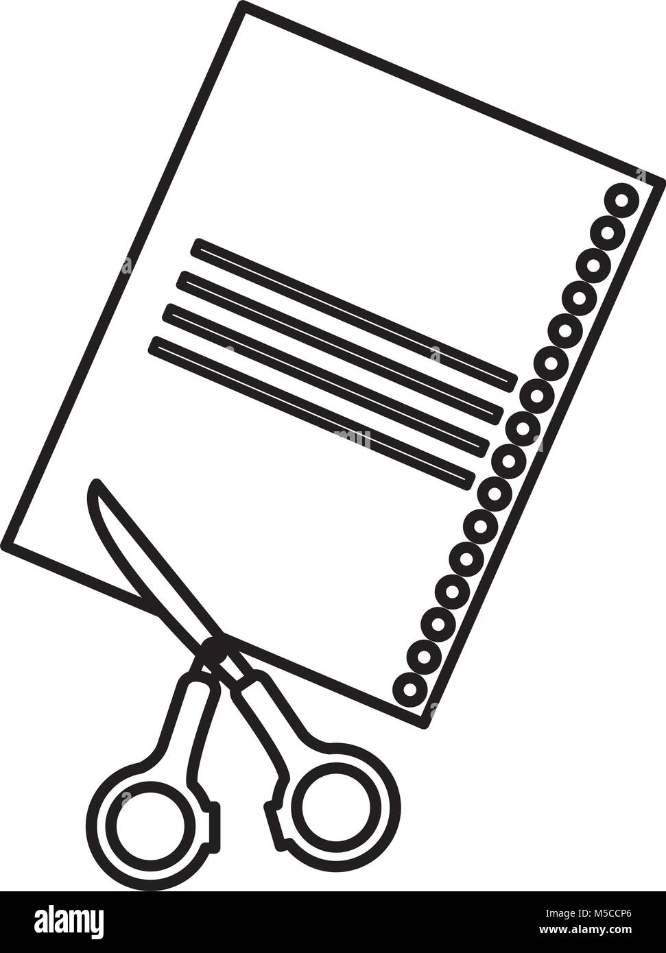 document paper with scissors Stock Vector Image & Art - Alamy