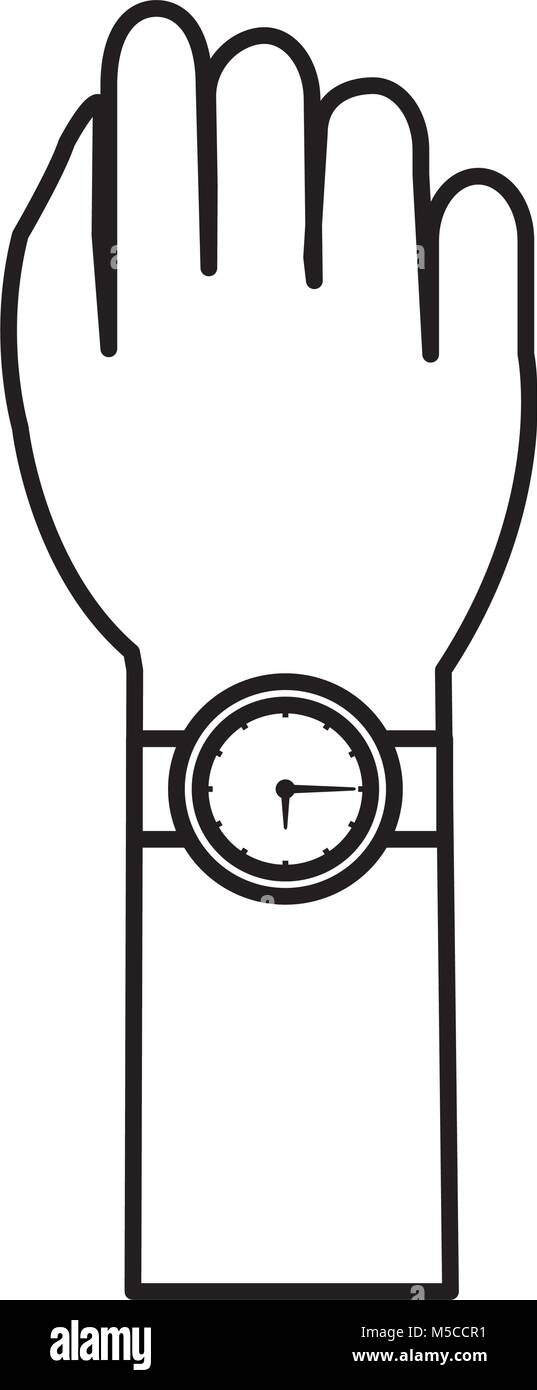 hand with elegant wristwatch isolated icon Stock Vector Image & Art - Alamy