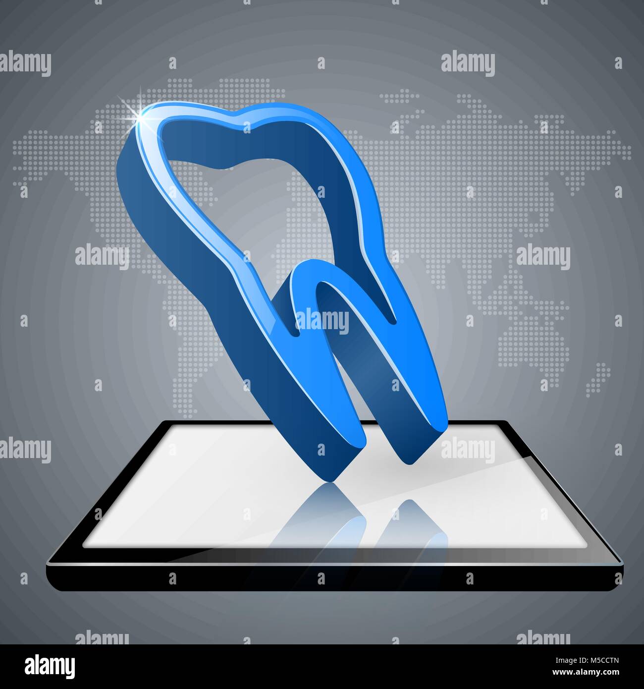 Digital tablet, smartphone, cell, screen. Tooth icon Stock Vector Image ...
