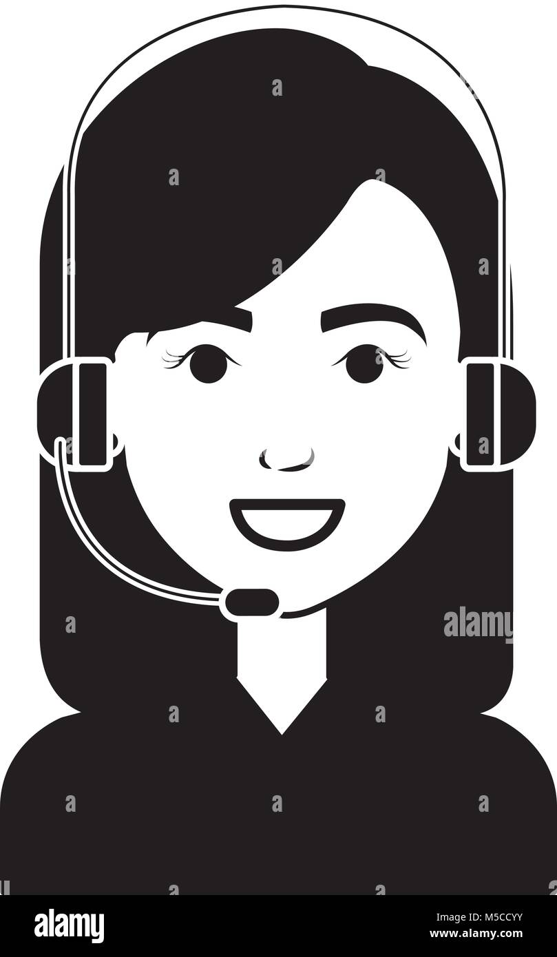 businesswoman with headset character Stock Vector Image & Art - Alamy