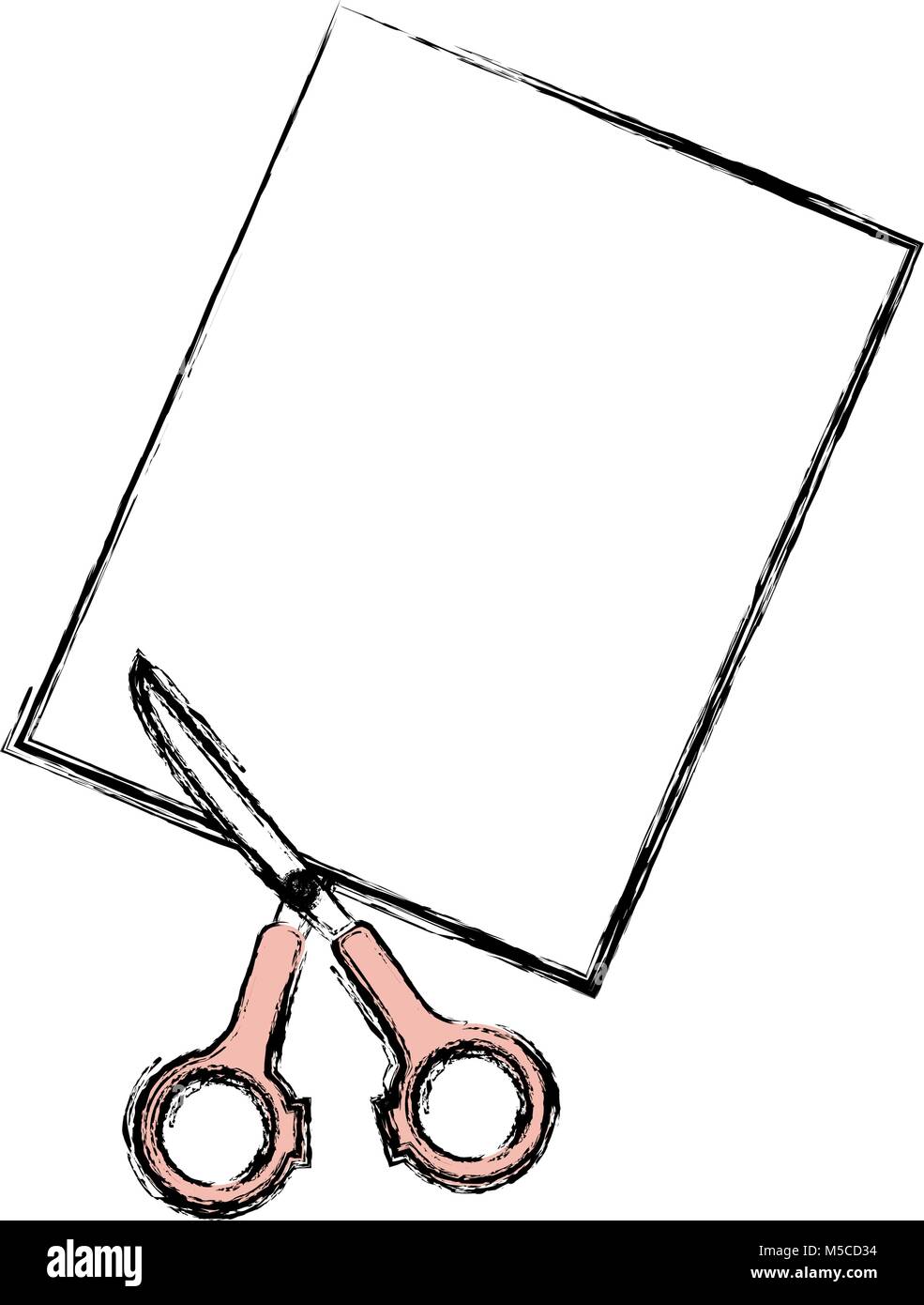 document paper with scissors Stock Vector Image & Art - Alamy