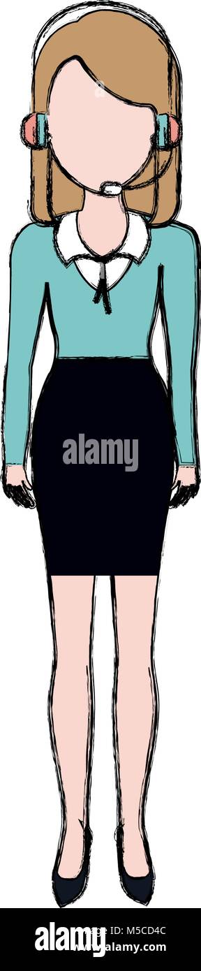 Portrait business woman microphone Stock Vector Images - Alamy