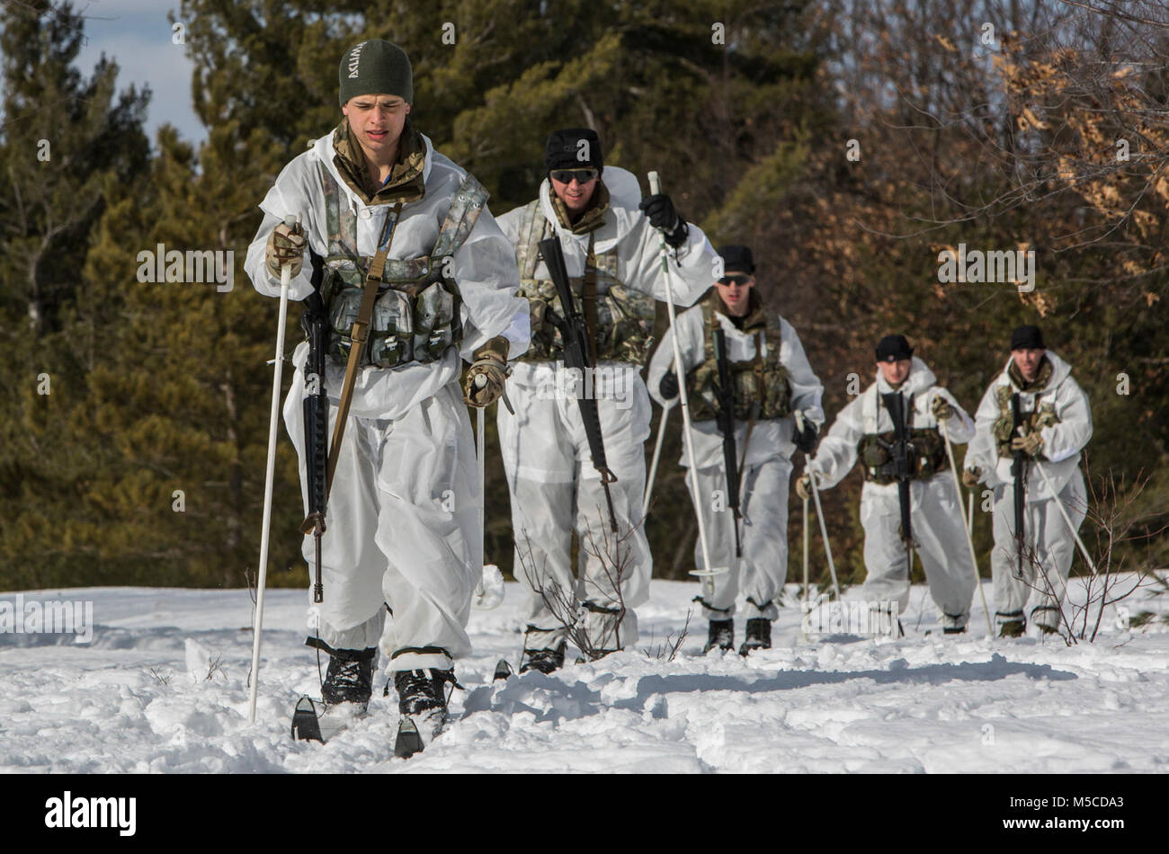 British Royal Marines with 2/4 Commando Regiment demonstrates movement ...