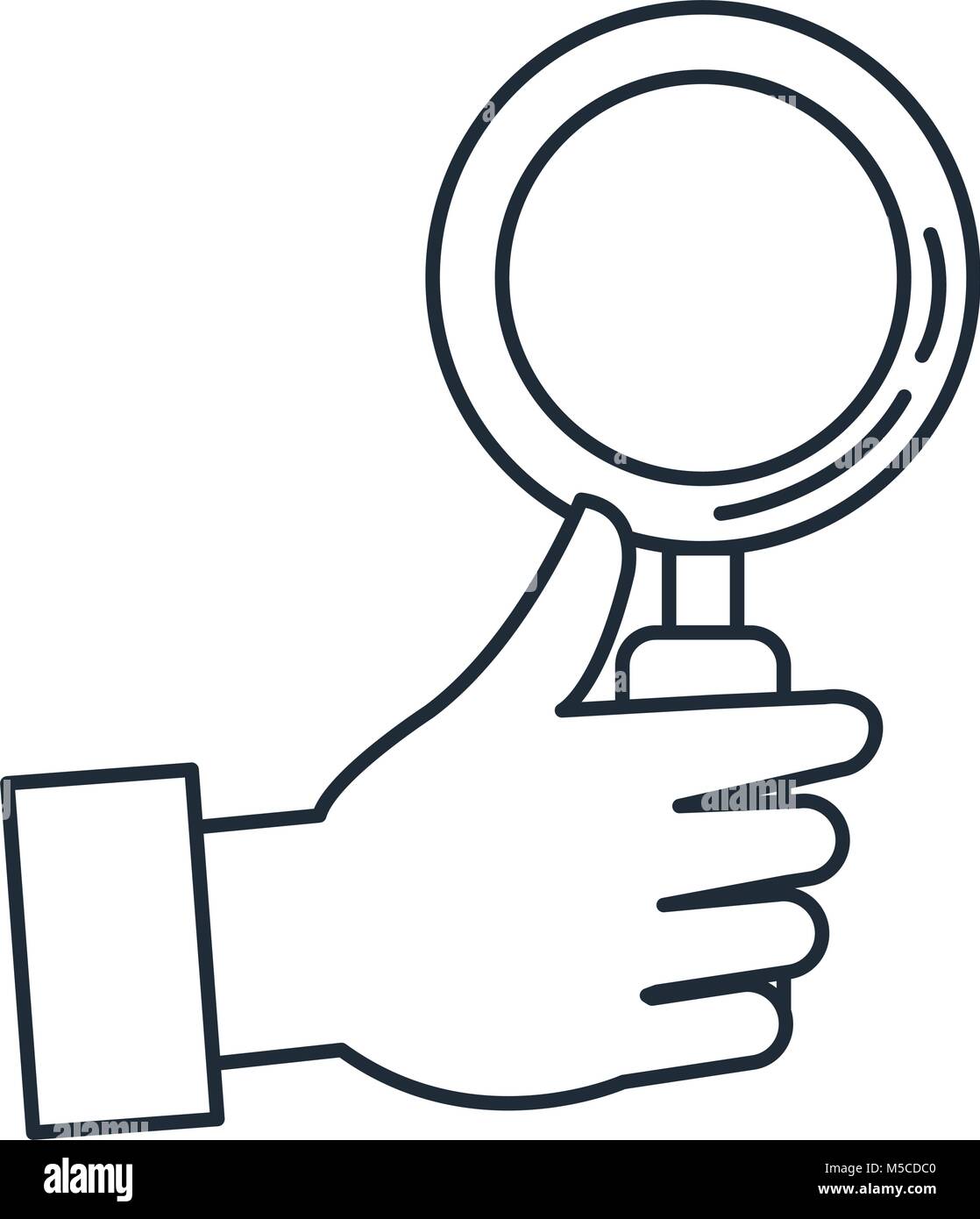 hand human with magnifying glass isolated icon Stock Vector Image & Art ...