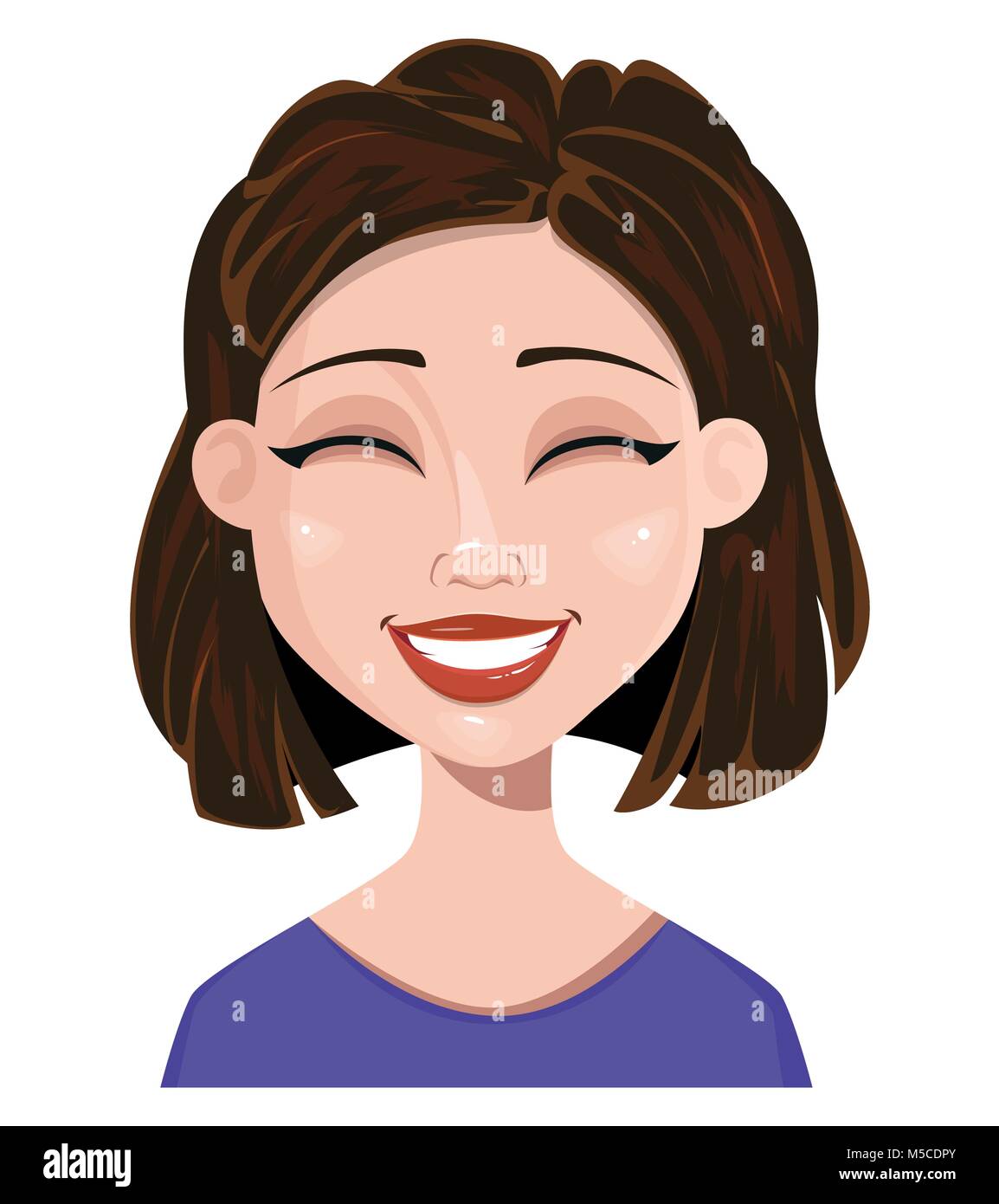 Portrait pretty laughing woman Stock Vector Images - Alamy