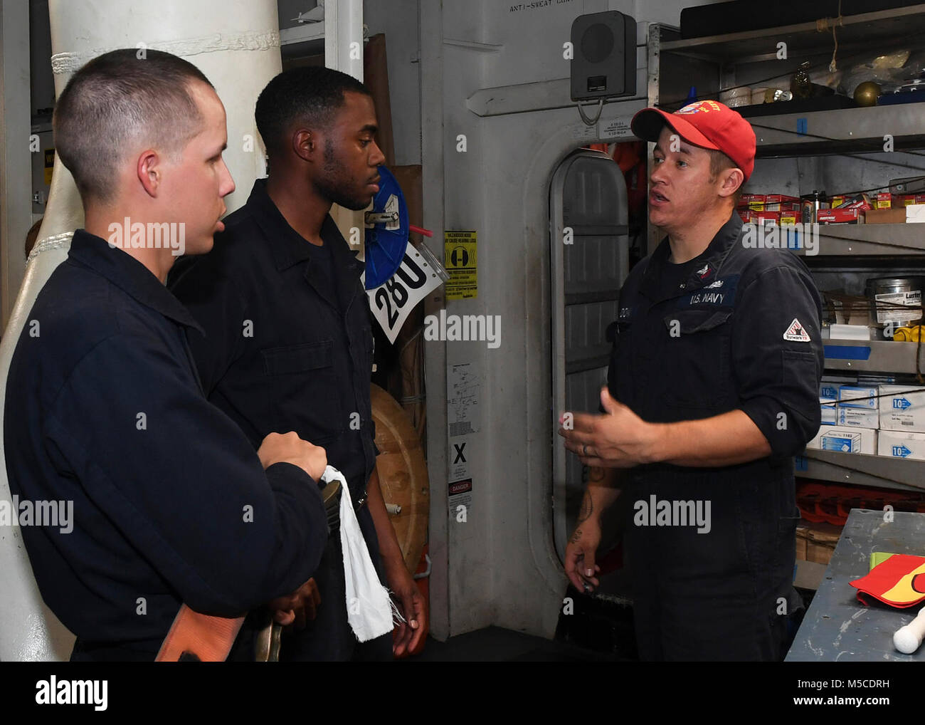 PACIFIC OCEAN (Feb. 13, 2018) Damage Controlman 1st Class Ryan Sandoval ...