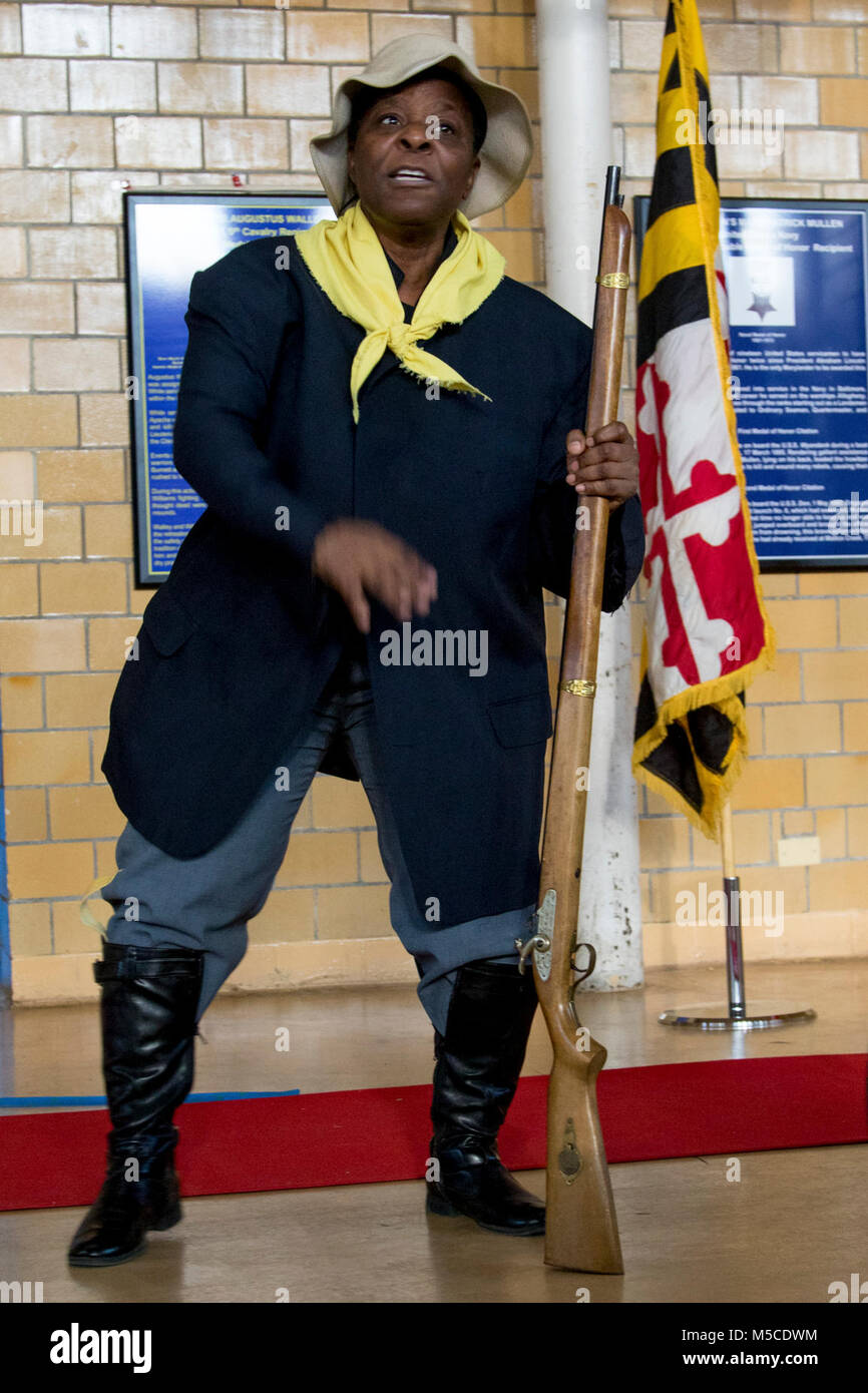 Rosalyn Gaines, Kuumba Ensemble, portrays Cathay Williams during the ...