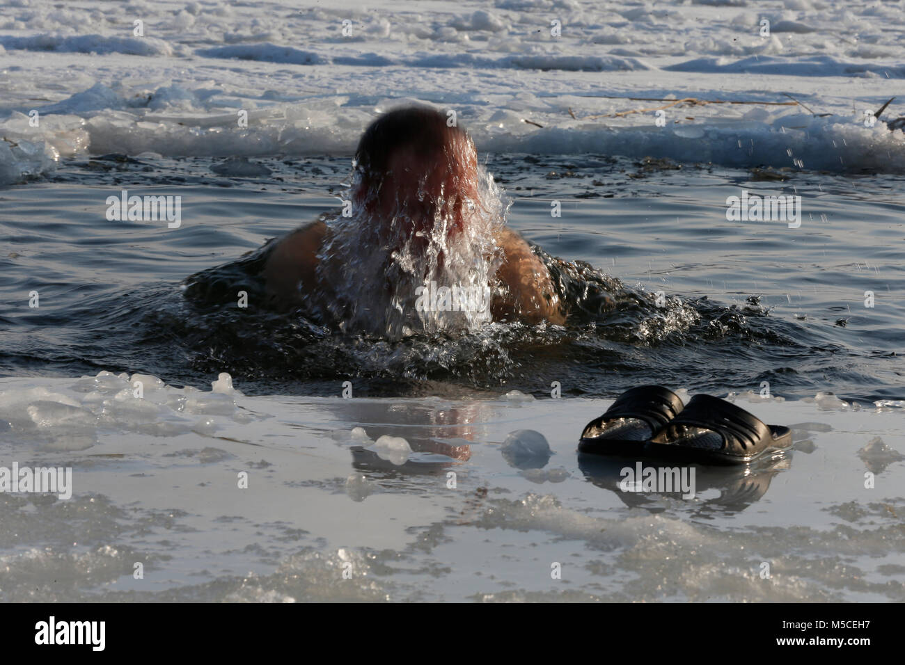 Belarus, Gomel, January 19, 2017, the celebration of the baptism of ...