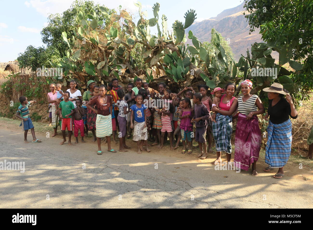 Native local human, Madagascar. Crowd of nice fellow villagers on ...