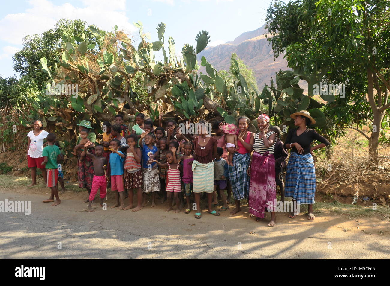 Native local human, Madagascar. Crowd of nice fellow villagers on ...