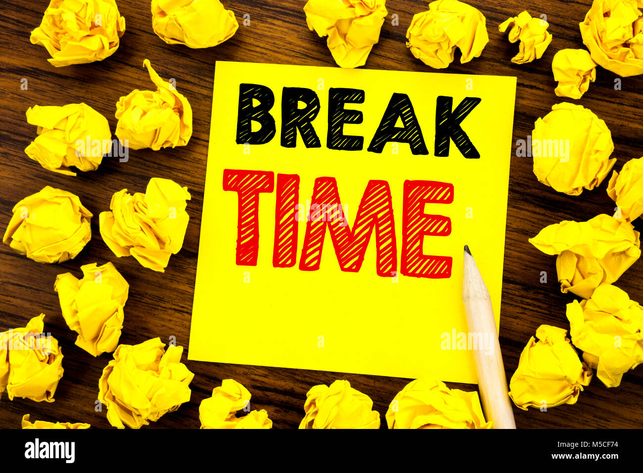 Writing text showing Break Time. Business concept for Stop Pause From ...