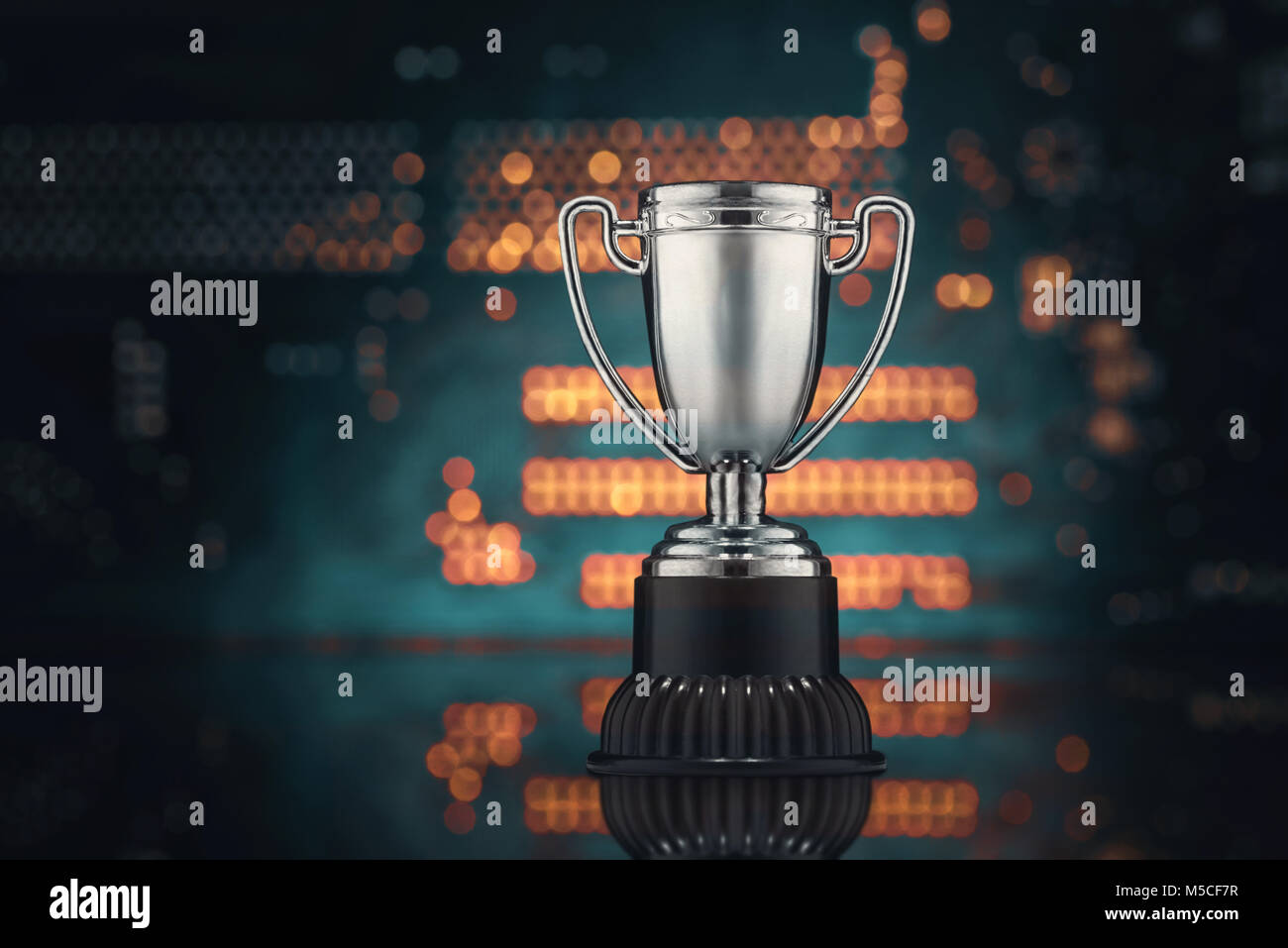 The concept of virtual sports. Championship of video games. Cup and ...