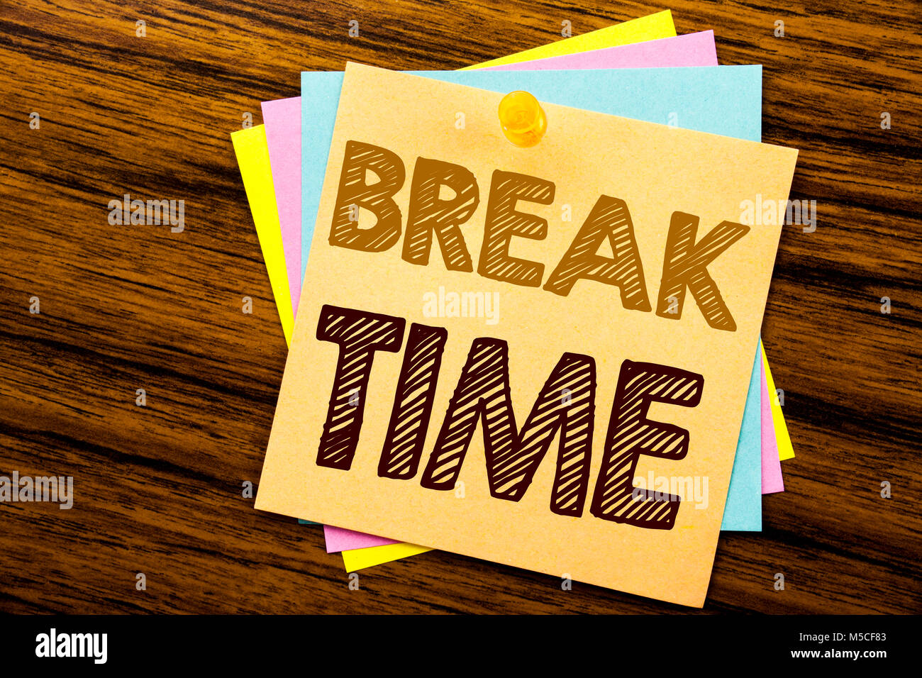 Conceptual hand writing text caption inspiration showing Break Time ...