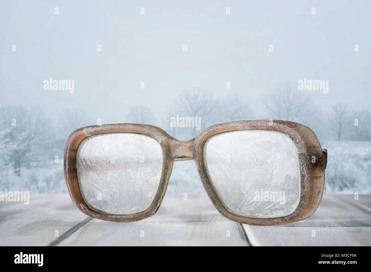 Frozen glasses on a cold table Stock Photo - Alamy