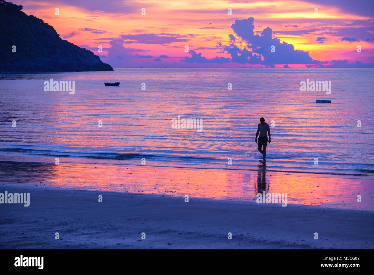 Sunset in Dam Trau beach, Con Dao siland, Ba Ria Vung Tau, Vietnam ...