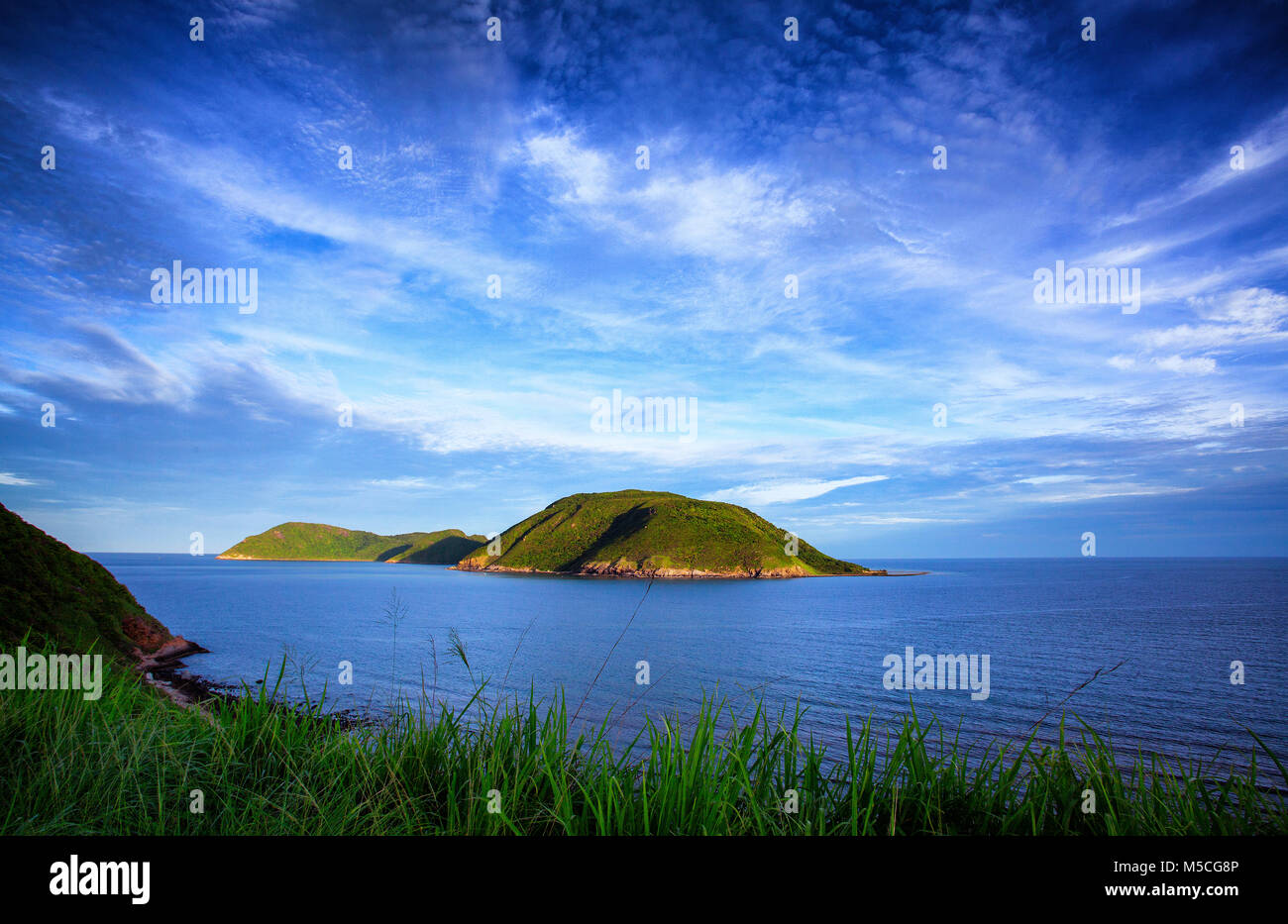Aerial view of Hon Bay Canh from Con Dao island, Ba Ria, Vung Tau ...