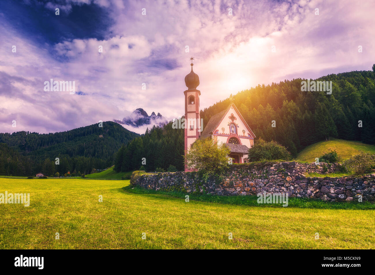 Famous best alpine place of the world, Santa Maddalena (St Magdalena ...