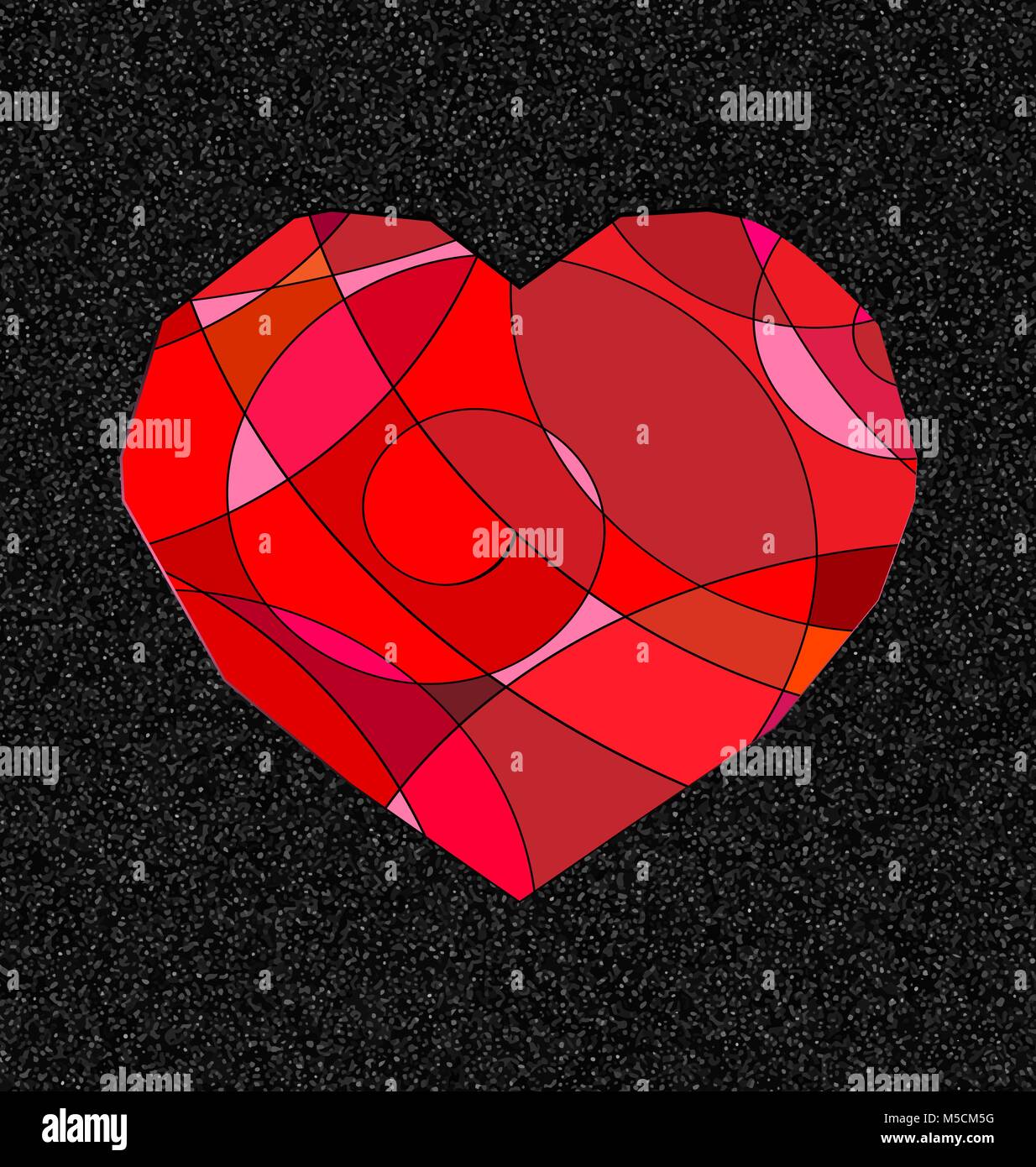 Red heart shaped ornament Stock Vector Images - Alamy