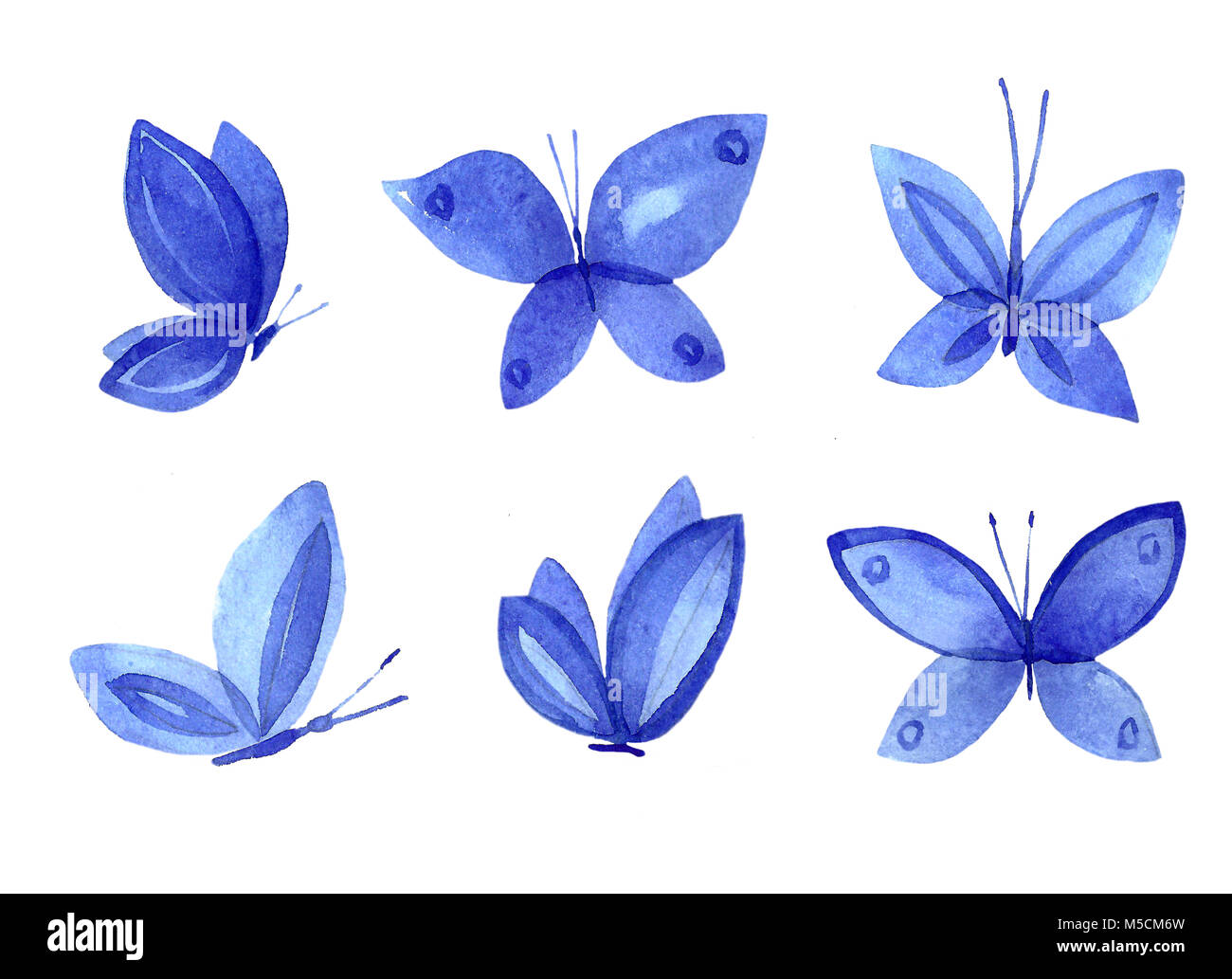 Watercolor Butterfly Blue