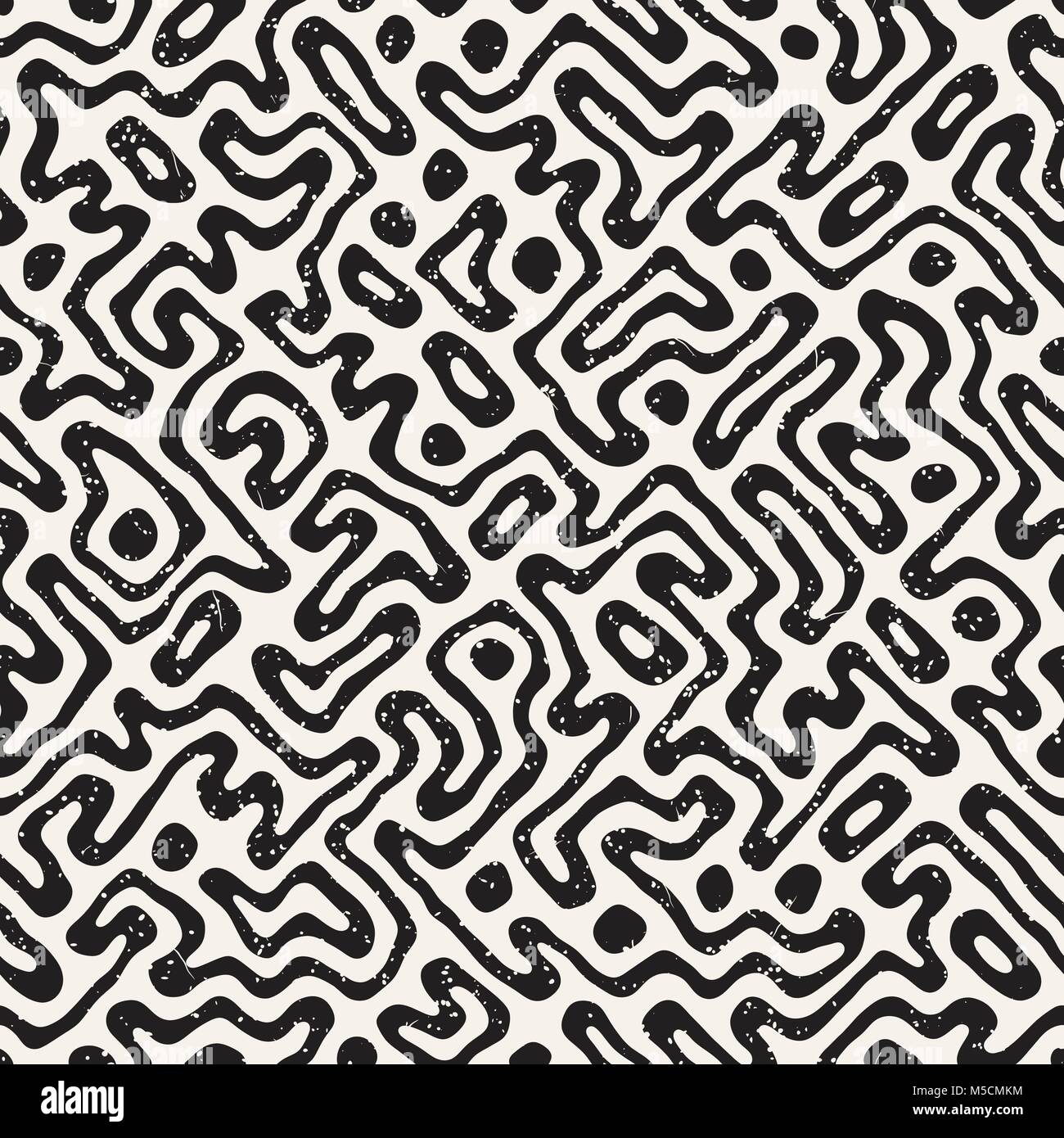 Seamless pattern with maze lines. Monochrome abstract background ...