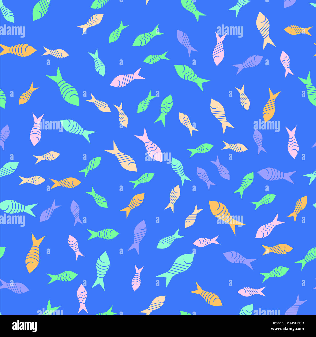 Colored Fish Silhouettes Seamless Pattern Stock Photo - Alamy