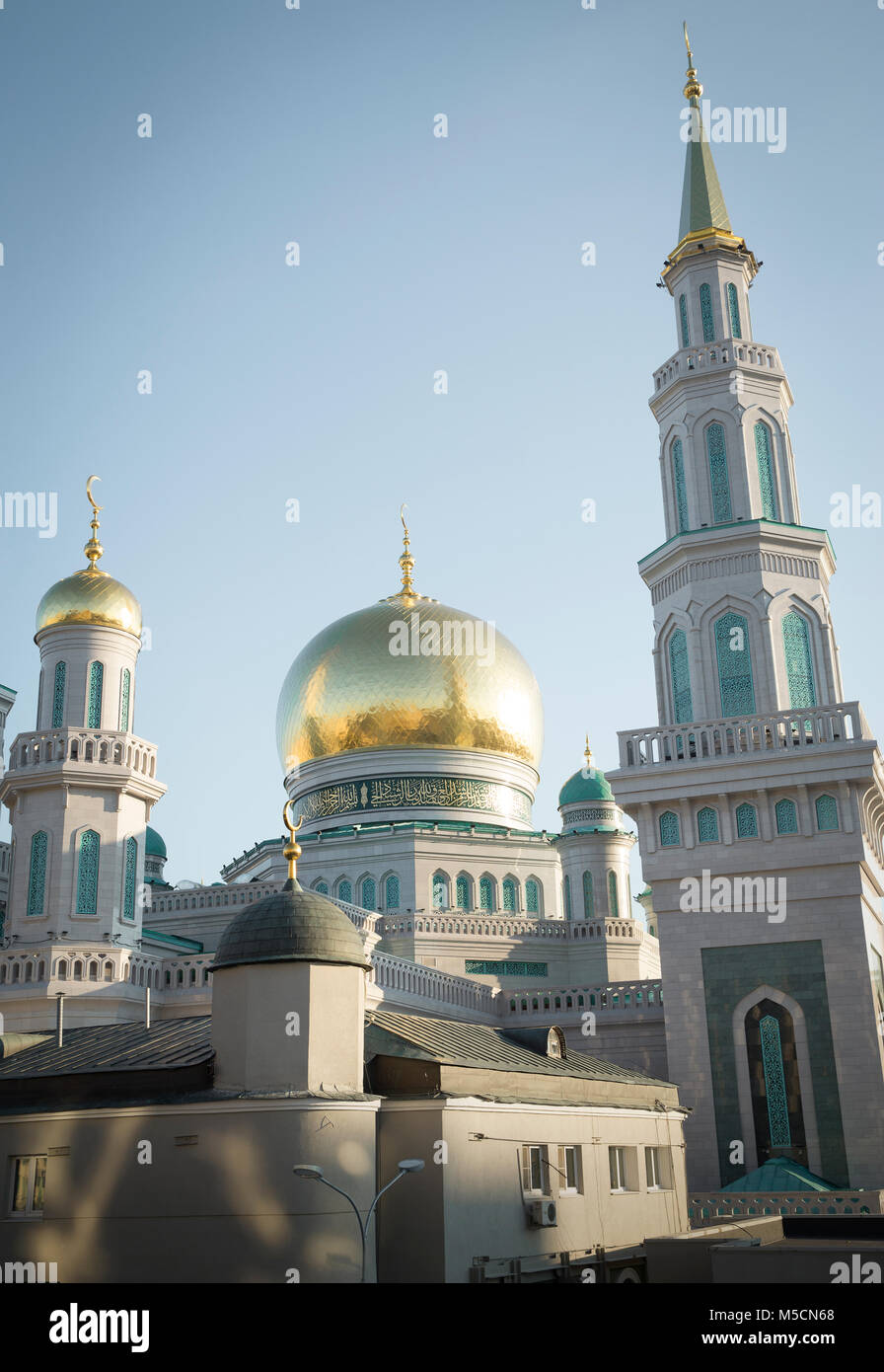 The largest and highest mosque in Europe - Moscow city, Russia Stock ...