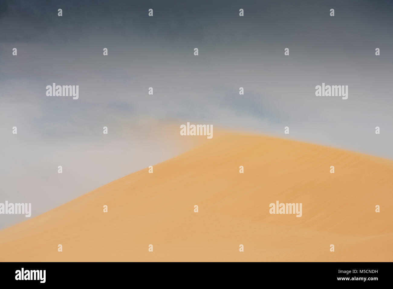 Blowing sand forming sanddunes in the Egyptian Western Desert Stock ...