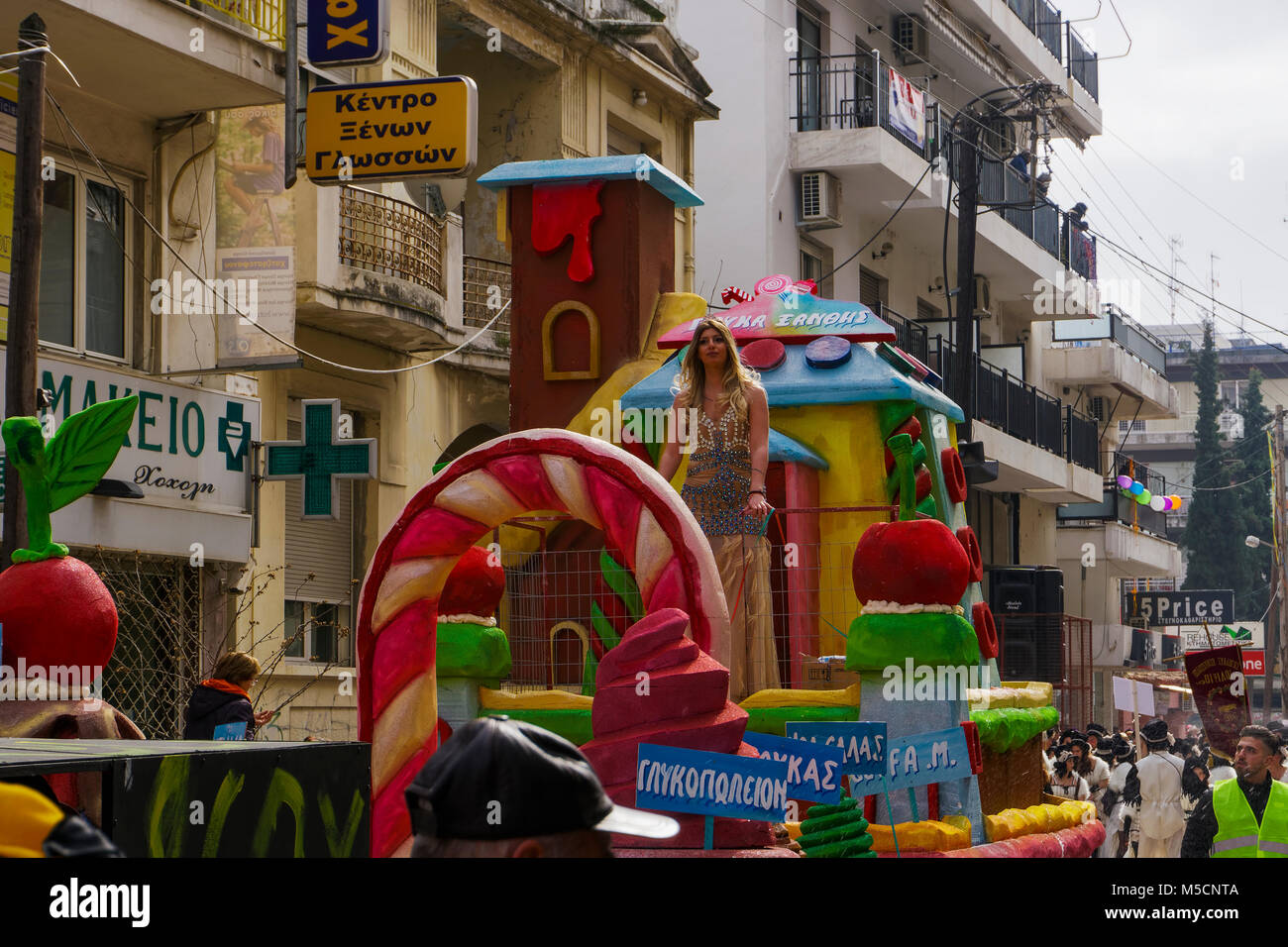 Xanthi, Greece Carnival parade floats. Decorated Greek Carnival ...