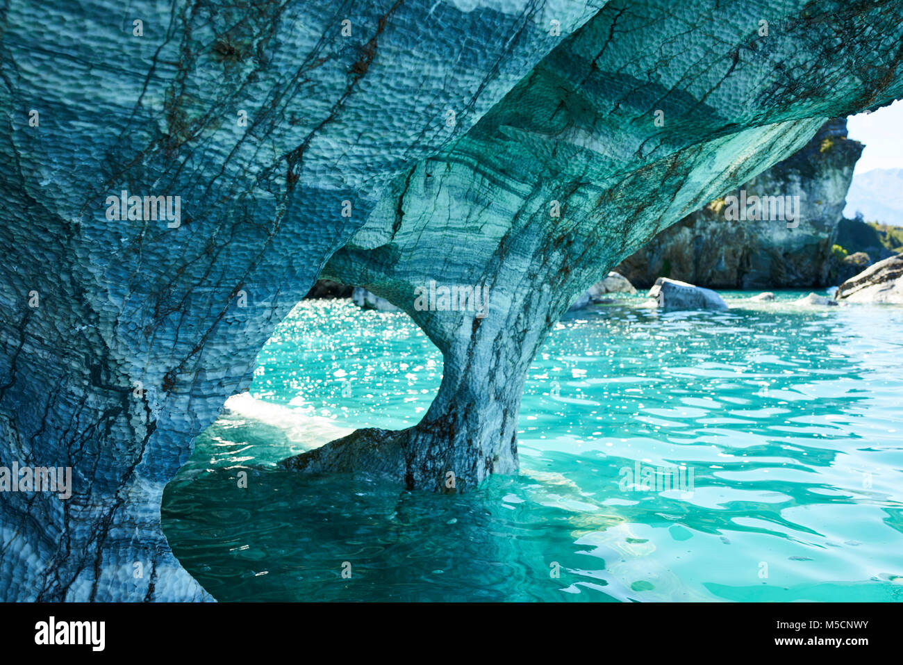 The Marble Caves of Patagonia, Chile. Turquoise colors and splendid ...