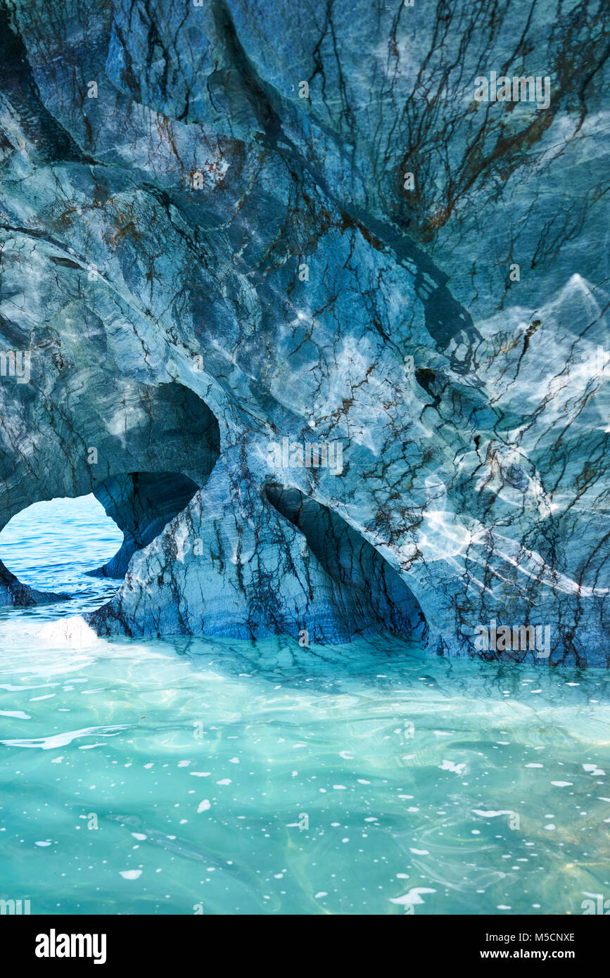 The Marble Caves of Patagonia, Chile. Turquoise colors and splendid ...