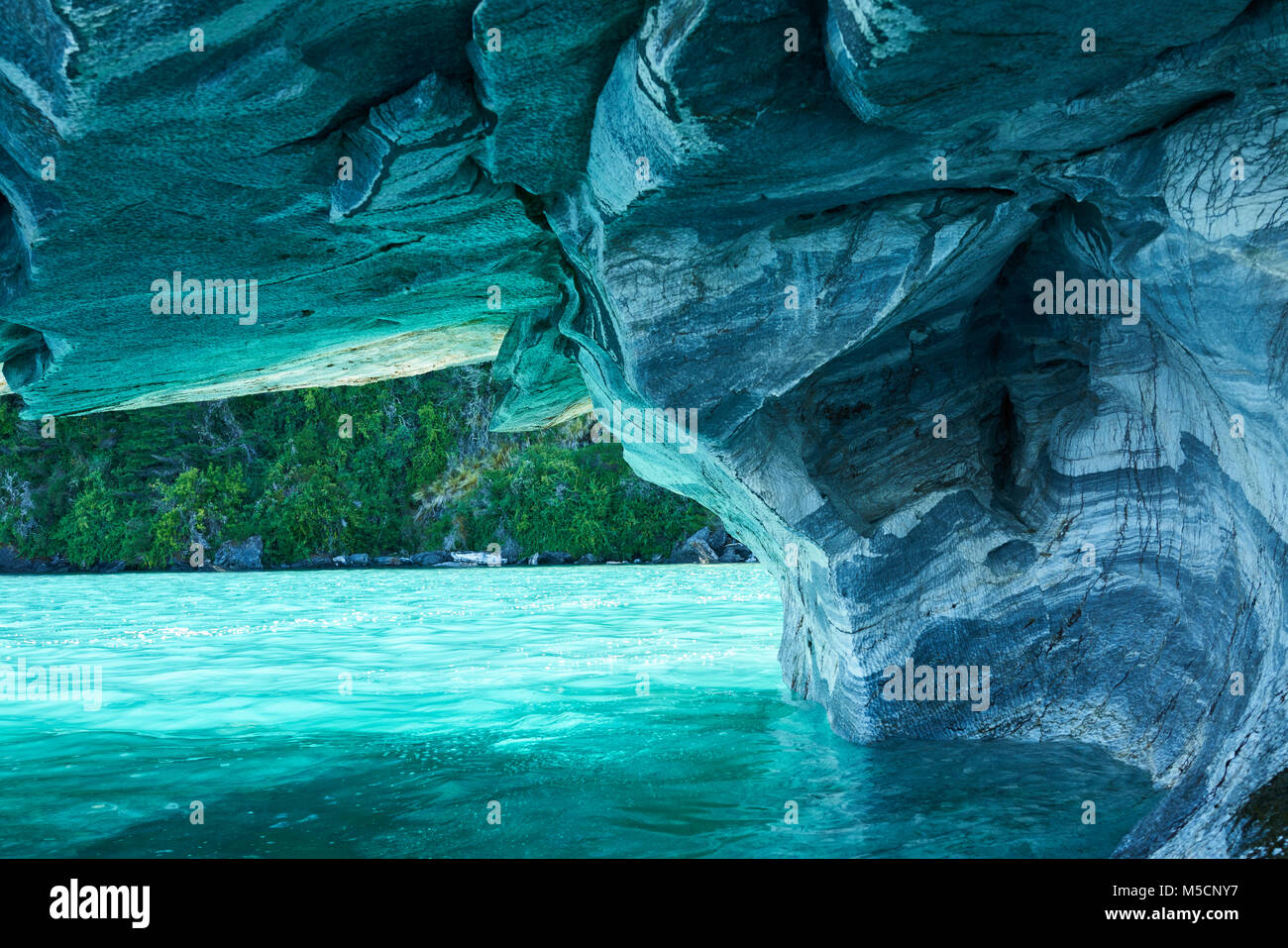 The Marble Caves of Patagonia, Chile. Turquoise colors and splendid ...