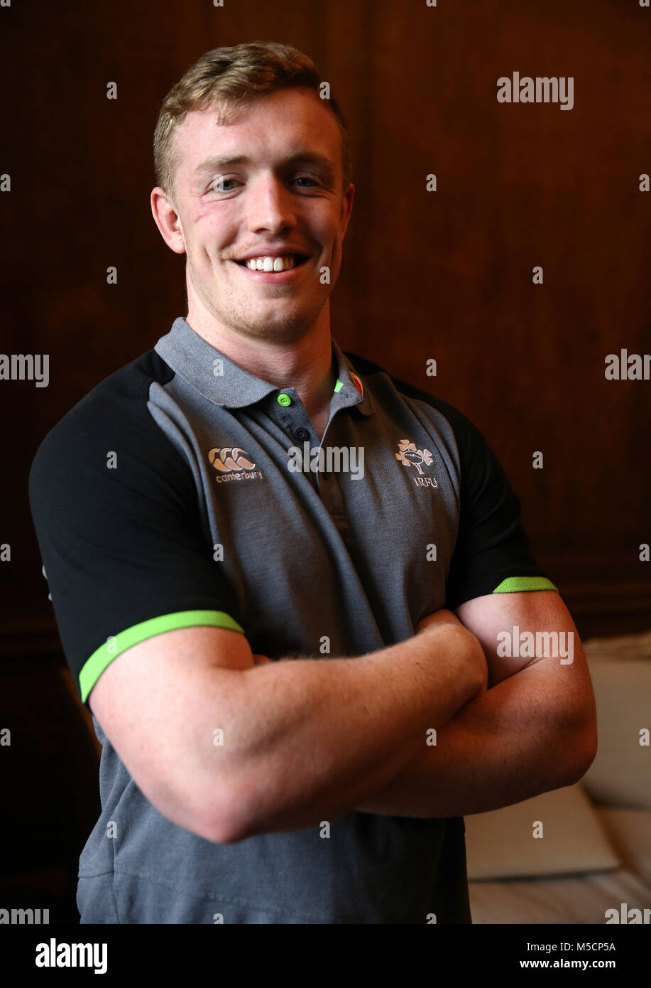 Dan Leavy poses for a photo after the press conference at Carton House ...