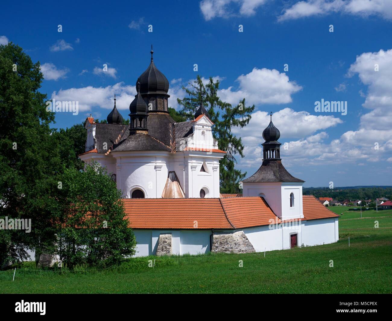 Pilgrimage Church of the Holy Trinity,towers,roofs,trees,sky Stock ...