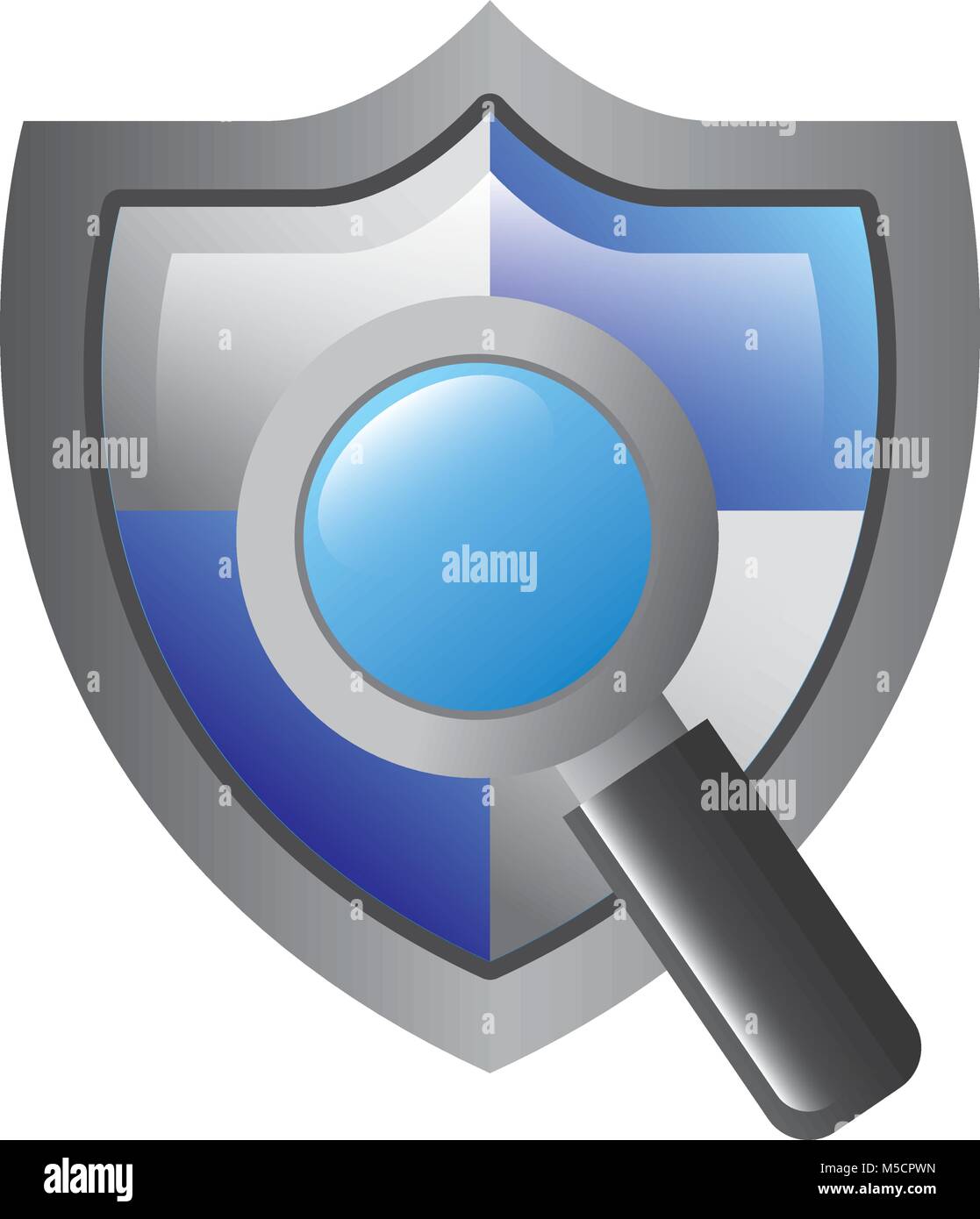 shield protection magnifier search data information Stock Vector Image ...