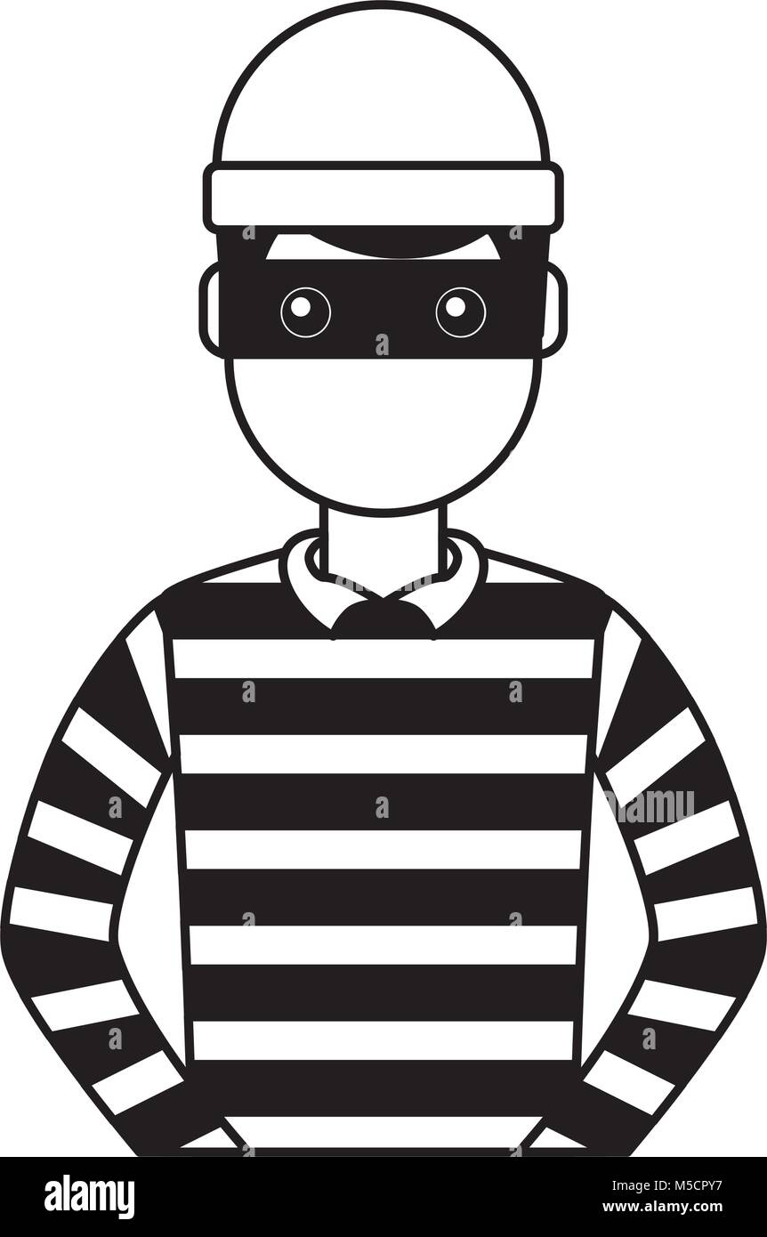 male thief avatar mask cap and striped clothes Stock Vector Image & Art ...