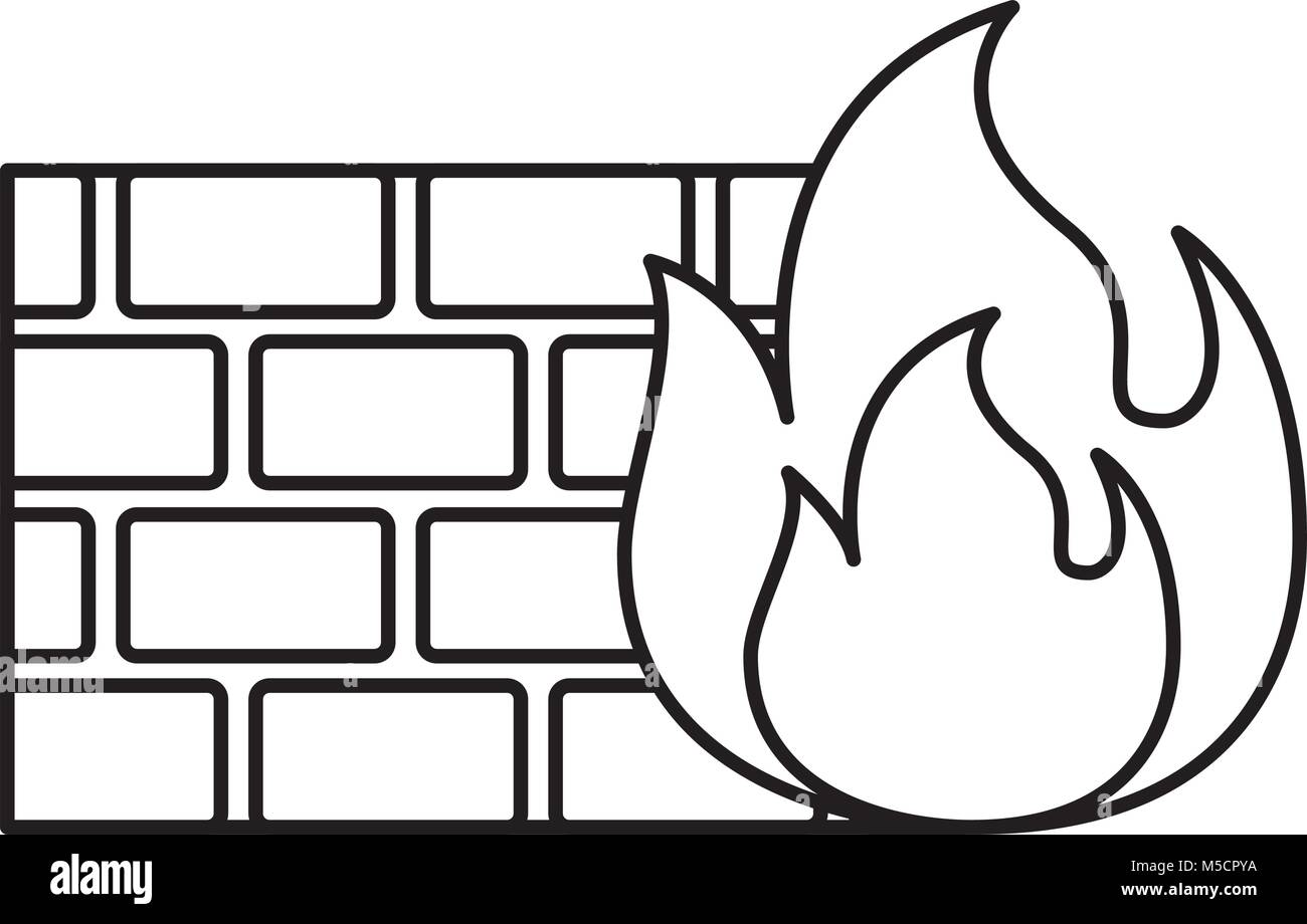 brick wall on fire flame burning Stock Vector Image & Art - Alamy